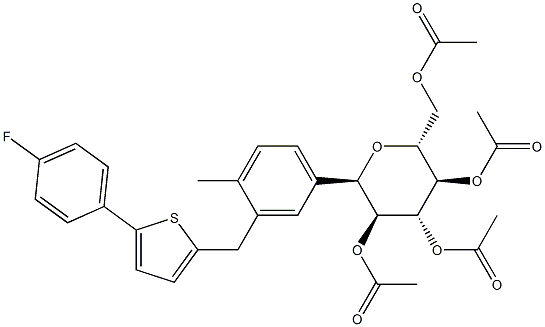 (2R,3R,4R,5S,6R)-2-(acetoxyMethyl)-6-(3-((5-(4-fluorophenyl)thiophen-2-yl)Methyl)-4-Methylphenyl ...