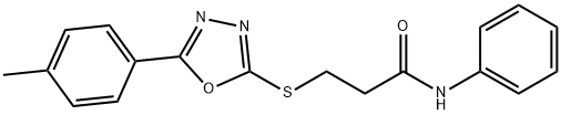 3-{[5-(4-methylphenyl)-1,3,4-oxadiazol-2-yl]sulfanyl}-N-phenylpropanamide | 724439-01-4