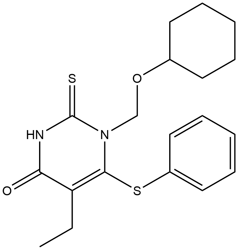 1-[(Cyclohexyloxy)methyl]-5-ethyl-2,3-dihydro-6-(phenylthio)-2-thioxo-4(1H)-pyrimidinone ...
