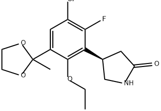 2-Pyrrolidinone, 4-[3-chloro-6-ethoxy-2-fluoro-5-(2-methyl-1,3-dioxolan-2-yl)phenyl]-, (4R ...