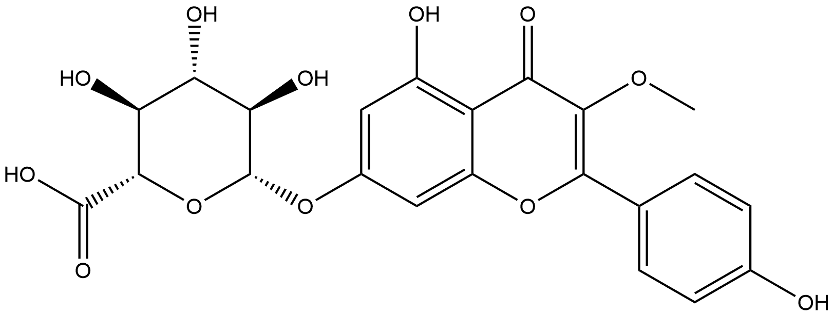β-D-Glucopyranosiduronic acid, 5-hydroxy-2-(4-hydroxyphenyl)-3-methoxy-4-oxo-4H-1-benzopyran-7 ...