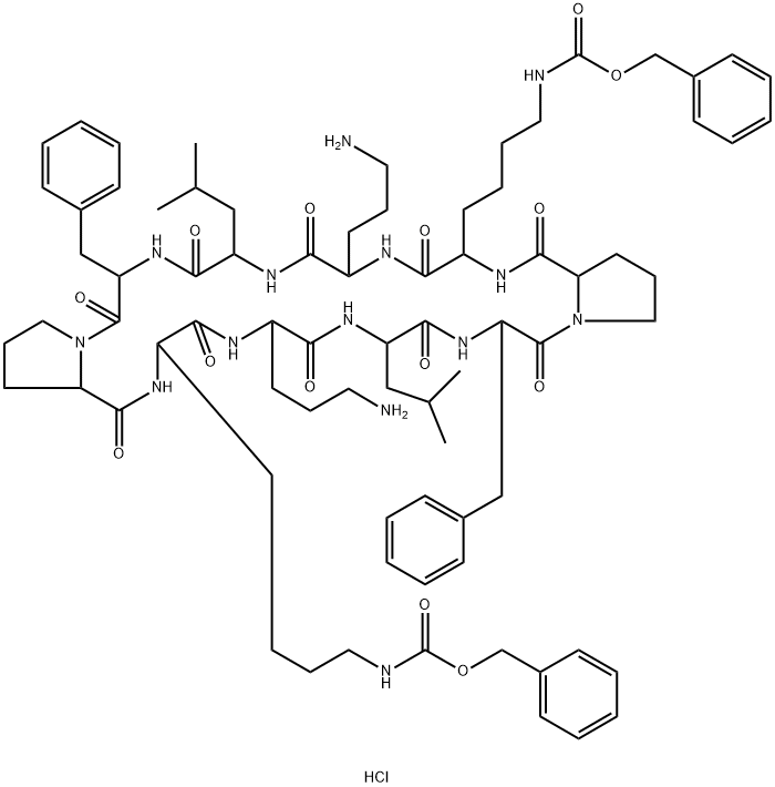Gramicidin S, 4-[N6-[(phenylmethoxy)carbonyl]-L-lysine]-9-[N6-[(phenylmethoxy)carbonyl]-L-lysine ...
