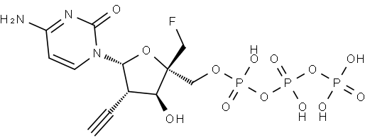 4-Amino-1-[2-deoxy-2-ethynyl-4-C-(fluoromethyl)-5-O-[hydroxy[[hydroxy(phosphonooxy)phosphinyl ...