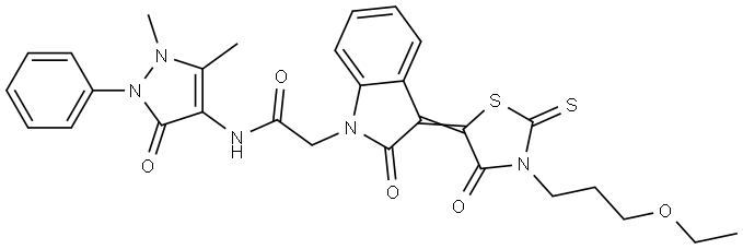 N-(1,5-DIMETHYL-3-OXO-2-PHENYL-2,3-DIHYDRO-1H-PYRAZOL-4-YL)-2-{(3Z)-3-[3-(3-ETHOXYPROPYL)-4-OXO ...