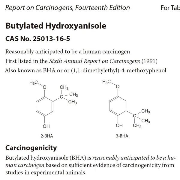 BHA/BHT：安全的添加剂