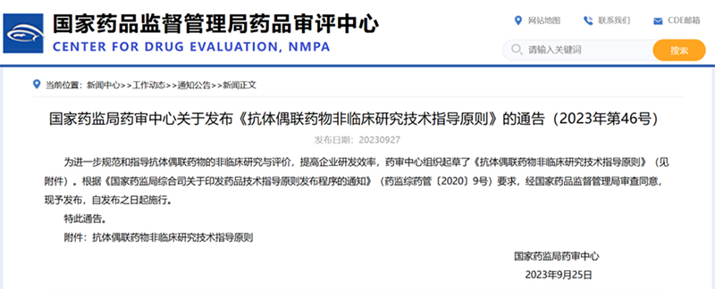CDE发布抗体偶联药物药学研究与评价技术指导原则——解析ADC PK分析关键点